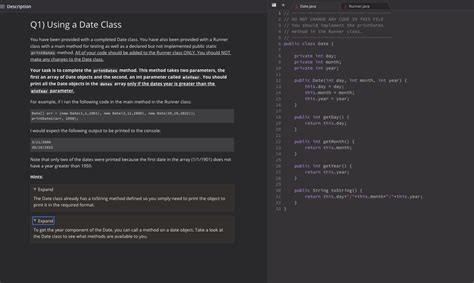 Solved On Using A Date Class You Have Been Provided With A