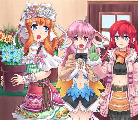 Rune Factory 3 Girls By Zipskyblue On Deviantart