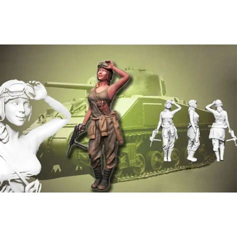 116 Resin Model Kit Beautiful Girl Us Army Soldier Tanker Ww2 Pin Up