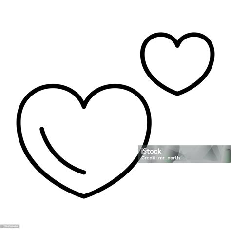 얇은 선 스타일에 하트 아이콘 벡터 일러스트 레이 션 그래픽 디자인 개념 기호에 대한 스톡 벡터 아트 및 기타 이미지 개념 기호 고립 색상 긍정적인 감정 표현