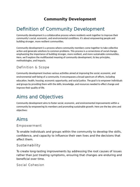 Community Development Lecture 1 Pdf Empowerment Community