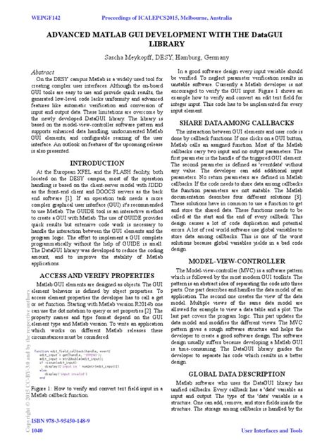 Advanced Matlab Gui Development With The Datagui Library Sascha