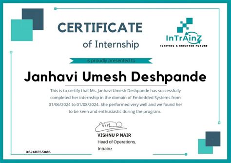 Embeddedsystems Internship Techjourney Professionalgrowth Careerdevelopment Janhavi Deshpande