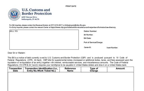 Cbp Bill Forms And Payment
