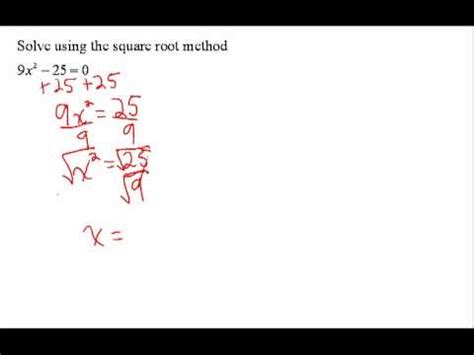 Square Root Method To Solve Quadratic Equations YouTube
