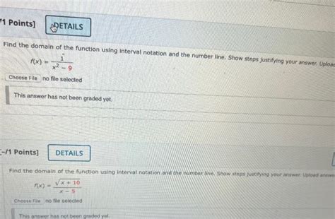 Solved Find The Domain Of The Function Using Interval