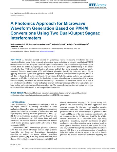 Pdf A Photonics Approach For Microwave Waveform Generation Based On Pm Im Conversions Using
