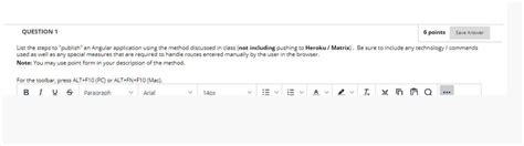 Solved Question 1 6 Points Save Answer List The Steps To