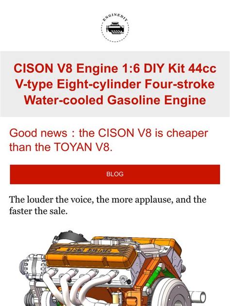 Enginediy TECHING V8 Engine Model Kit Build Your Own V8 Engines That Works Milled
