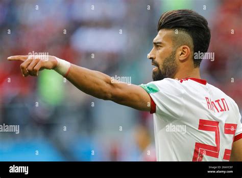 Ramin Rezaeian Of Ir Iran National Team Gestures During The 2018 Fifa