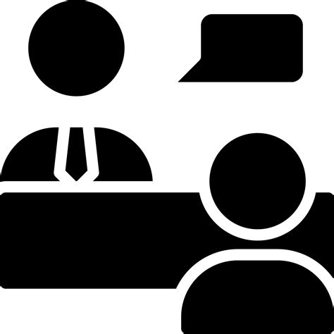 Job Interview Black Glyph Icon Work Conversation Questioning Candidate Hiring Process Human
