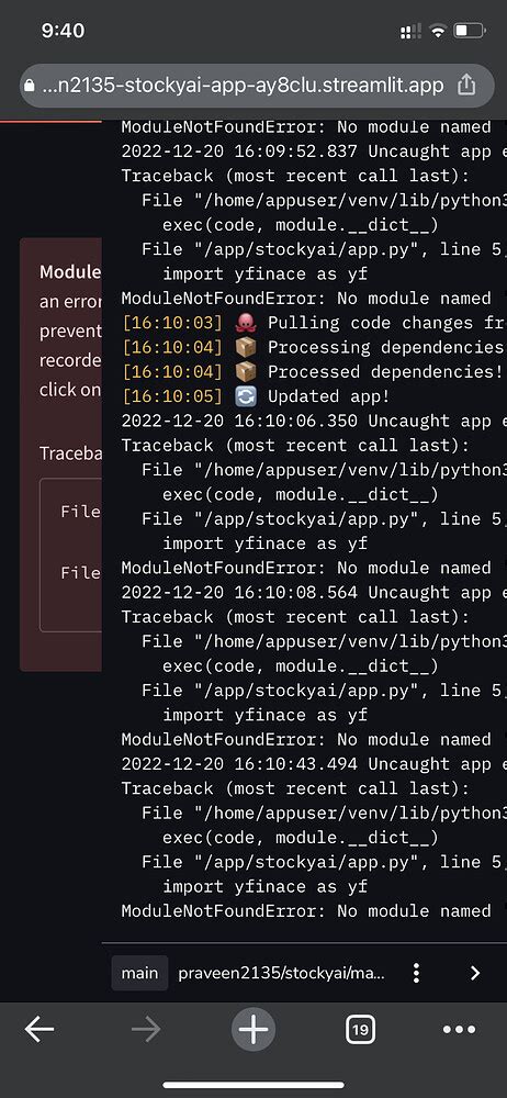 I Am Unable To Deploy My Project On Streamlit Cloud ☁️ Community