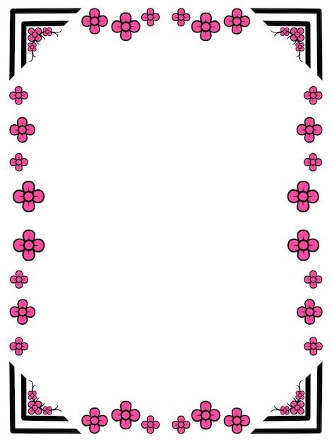 프레임 꽃 프리미엄 벡터