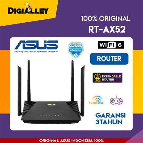 Jual Asus RT AX52 AX1800 Dual Band WiFi 6 Extendable Router RTAX52 With AiMesh Kota Surabaya