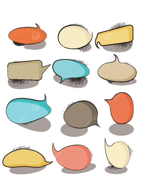 Comic Speech Bubbles Talk Colorful Bubble Vector Talk Colorful Bubble Png And Vector With
