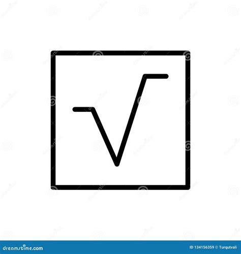Square Root Icon Vector Isolated On White Background Square Root Sign Line And Outline