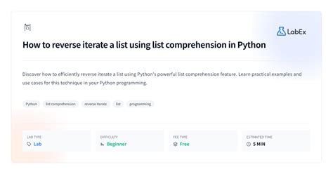 How To Reverse Iterate A List Using List Comprehension In Python Labex