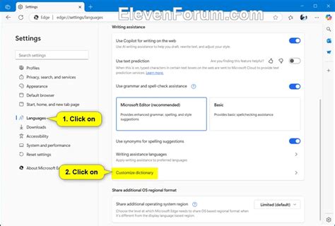 Add Or Remove Words For Spellcheck Dictionary In Microsoft Edge