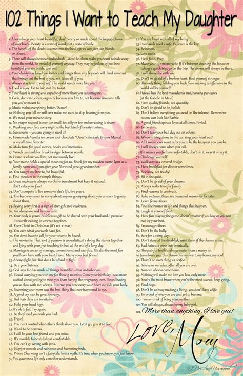 102 Things I Want To Teach My Daughter