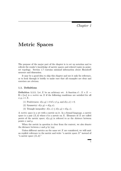 Course In Metric Spaces Geometry Chapter Metric Spaces The Purpose Of The Major Part Of