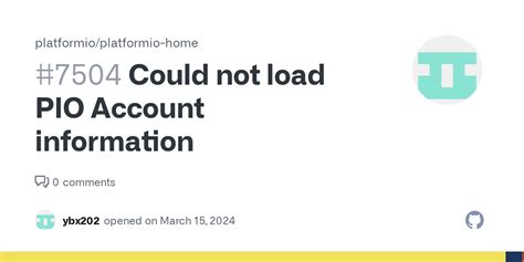 Could Not Load Pio Account Information · Issue 7504 · Platformioplatformio Home · Github