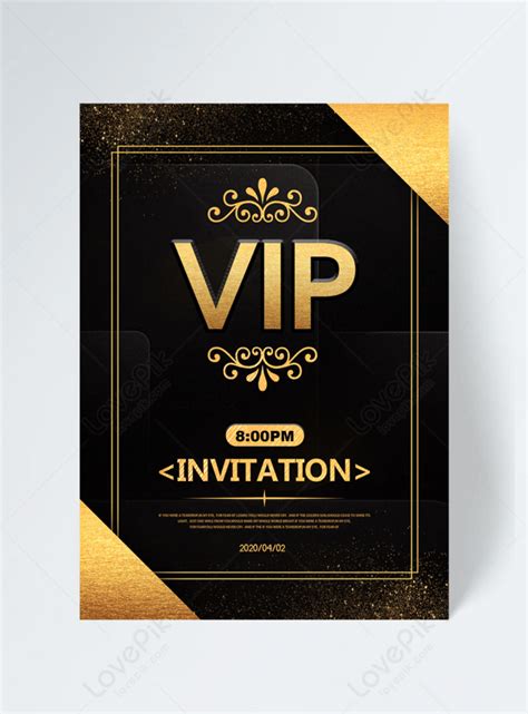 패션 Vip 블랙 골드 초대장 이미지 사진 465337641 무료 다운로드