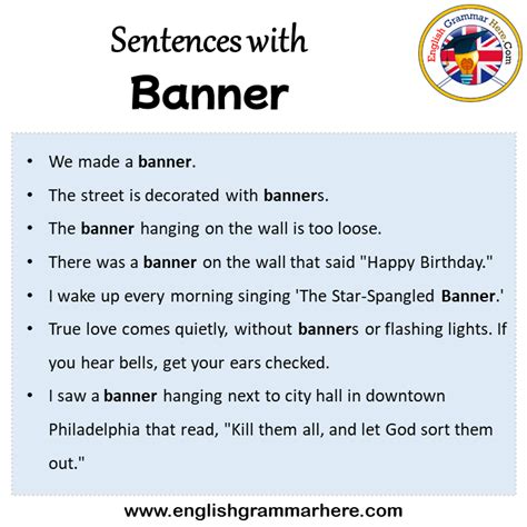 Sentences With Banner Banner In A Sentence In English Sentences For Banner English Grammar Here