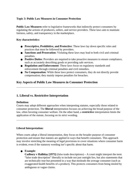 Topic 3 Lecture Pdf Consumer Protection Safety