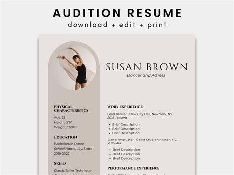 Free Sample Dance Resume Templates In Ms Word Pdf Free Word Template