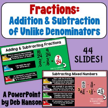 Adding And Subtracting Fractions And Mixed Numbers PowerPoint Lesson