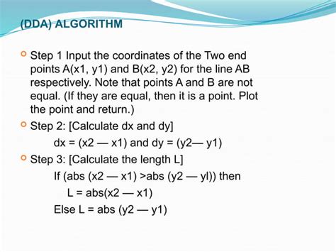 Dda Line Algorithmpptx Of Computer Graphics Pptx Computing
