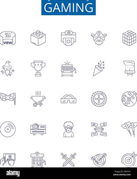 Gaming Line Icons Signs Set Design Collection Of Gaming Video Console Esports Online Rpg