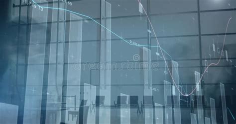 Composite Image Of Statistical Data Processing Against Time Lapse Of People Walking At Office