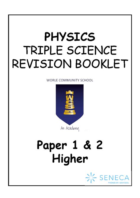 Physicsrevisionbooklet Physics Triple Science Revision Booklet