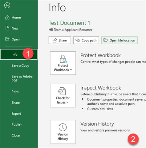 how to recover previous versions excel file