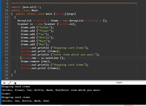 Add Items In Shopping Cart Using Arraylist