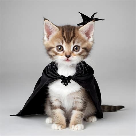Premium Ai Image Spooktacular Cute Kitten Adorable Halloween Costume