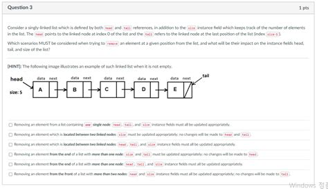 Solved Consider A Singly Linked List Which Is Defined By