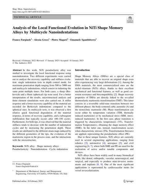 Pdf Analysis Of The Local Functional Evolution In Niti Shape Memory Alloys By Multicycle