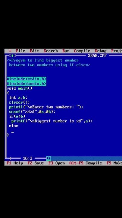 C Program To Find Biggest Number Between Two Numbers Using If Else