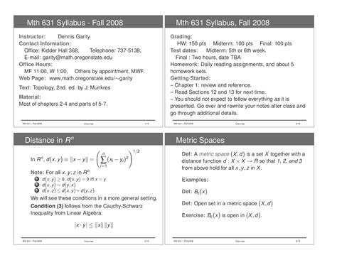 Lecture Slides On General Topology And Fundamental Groups Mth 631 Docsity