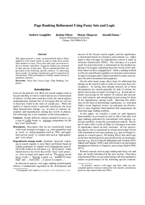 pdf page ranking refinement using fuzzy sets and logic