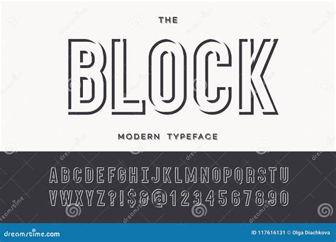 Block Modern Typeface Alphabet Modern Typography Sans Serif Cartoon