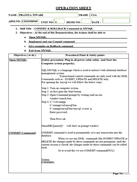 My Operation Pdf Database Transaction Databases