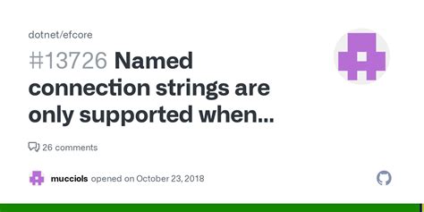 named connection strings are only supported when using iconfiguration and a service provider