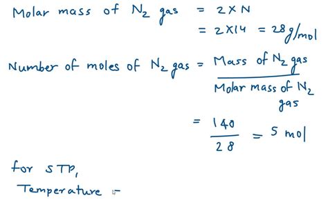 Solved Calculate The Number Of Moles In 112ml Nitrogen Gase At Stp