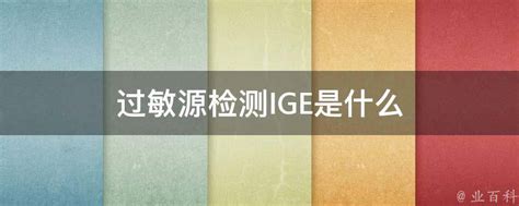 过敏源检测IGE是什么 业百科