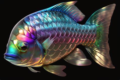 A Fish With Rainbow Colors Premium Ai Generated Image