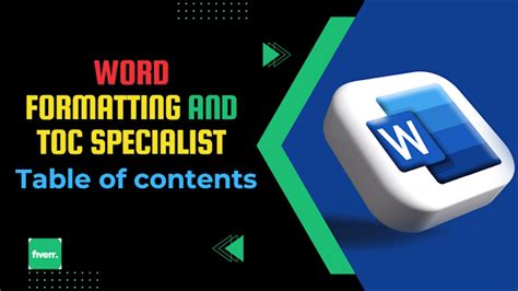 Create Professional Clickable Table Of Contents For Ms Word By Oneluckey Fiverr