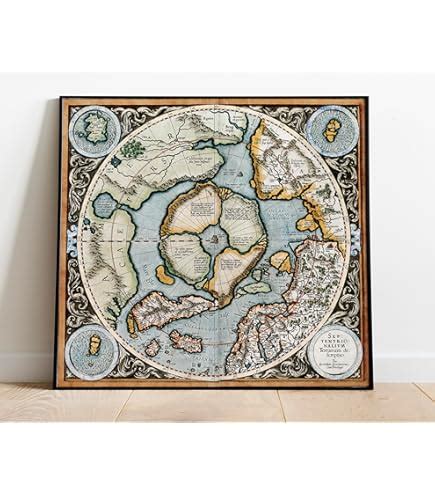 Carte Du Monde Flat Earth Map Of The North Pole Poster Mercator